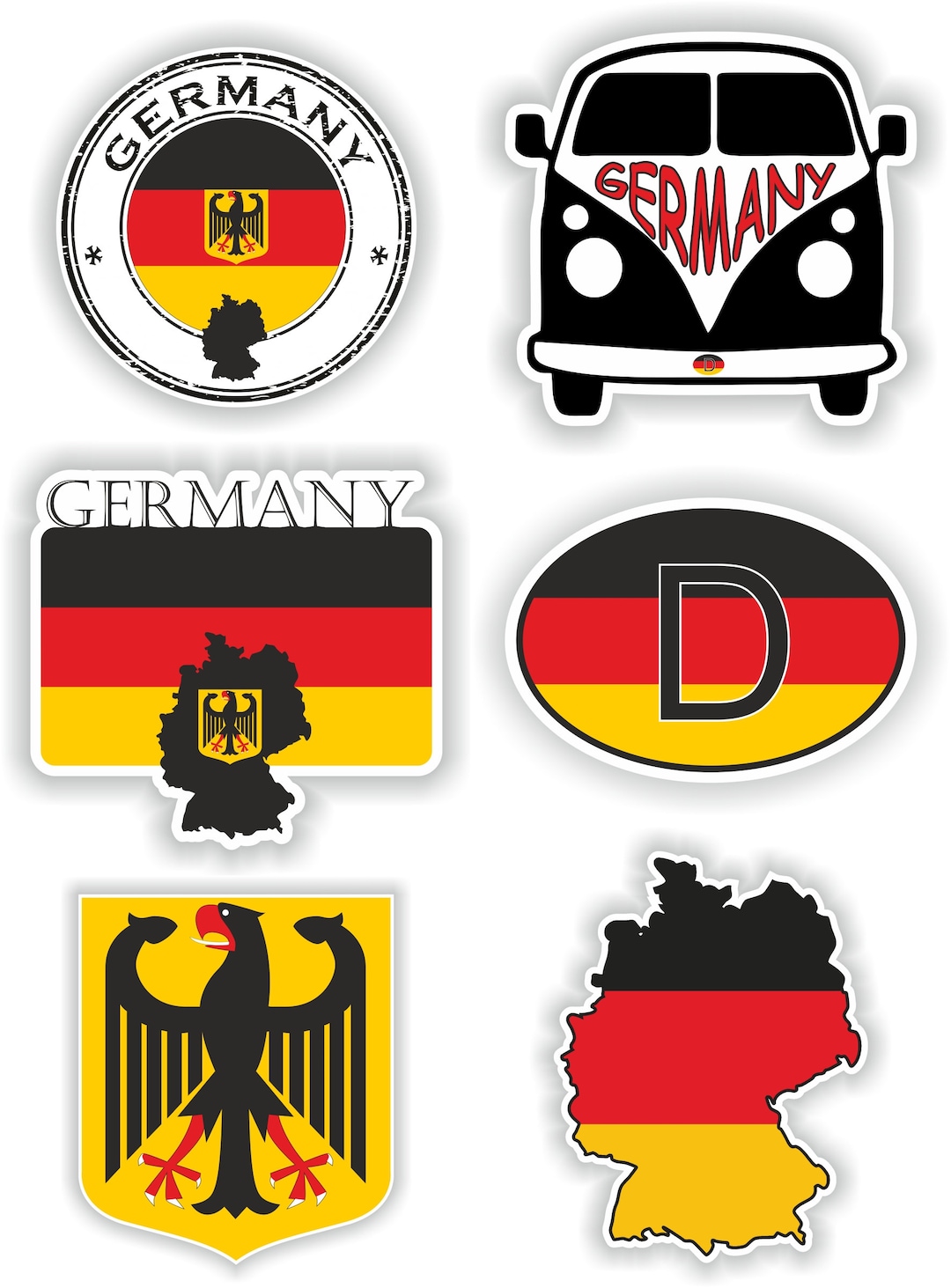 Germany Set of Stickers for Laptop Book Water Bottle Fridge Guitar ...