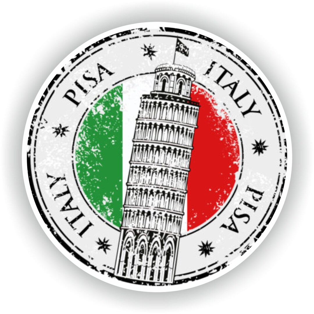 Pisa Italy Seal Sticker Round Flag for Laptop Book Fridge Guitar ...
