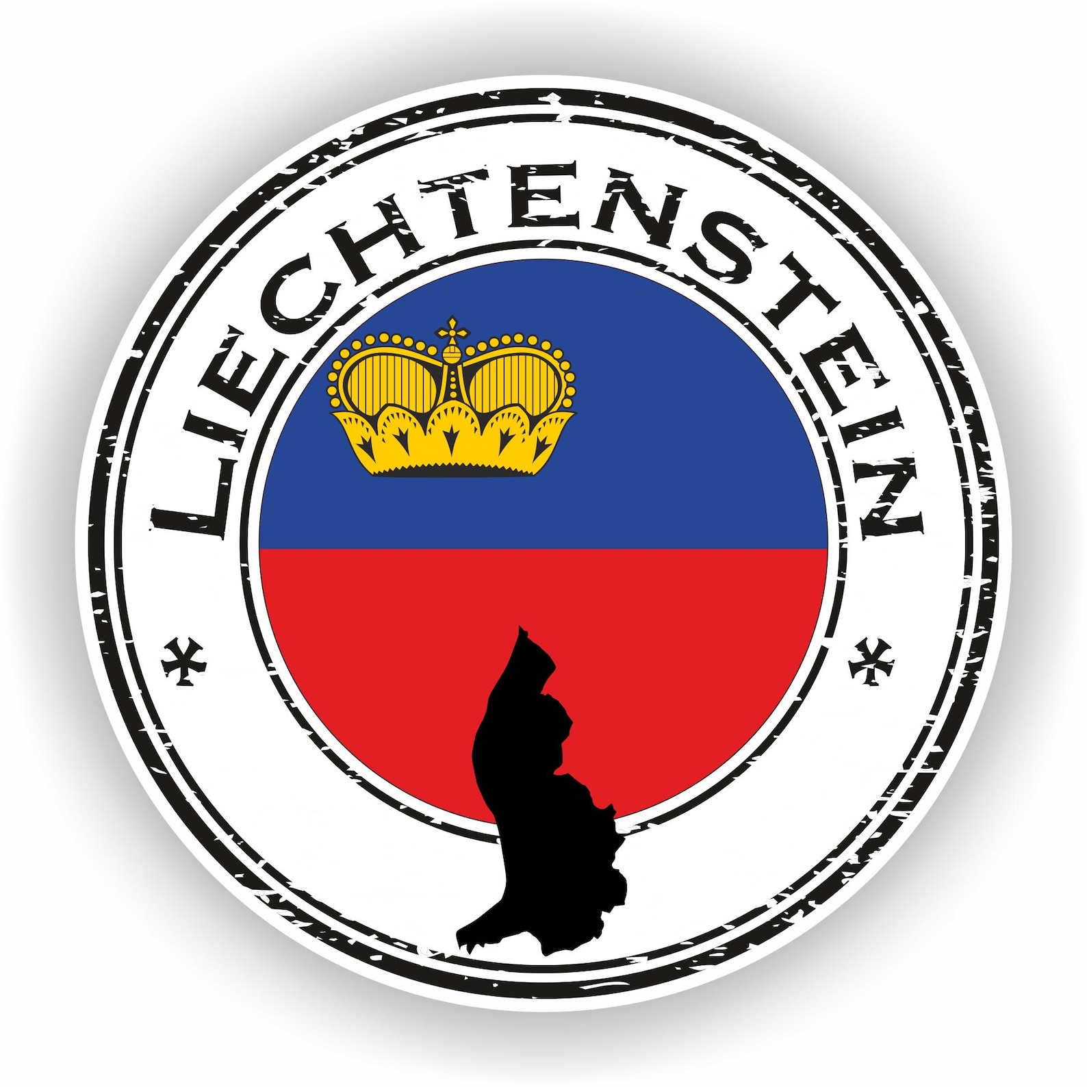 Liechtenstein Seal Sticker Round Flag for Laptop Book Fridge Guitar ...