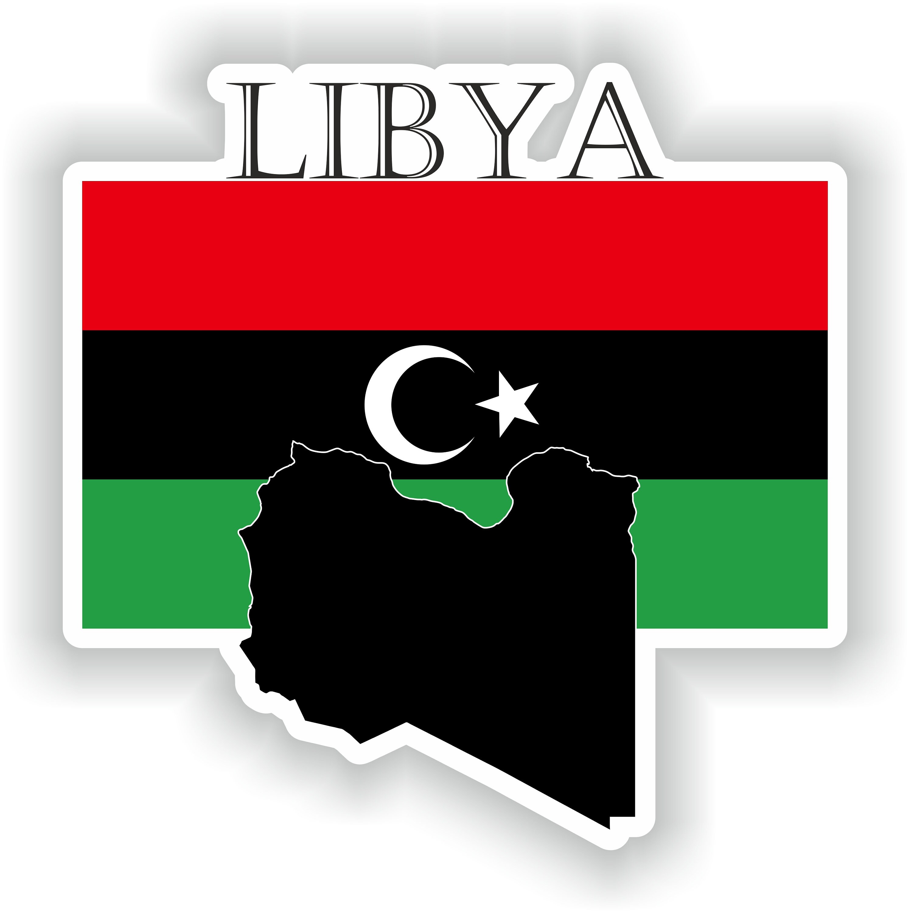 Libya Sticker Flag MF for Laptop Book Fridge Guitar Motorcycle Helmet ...
