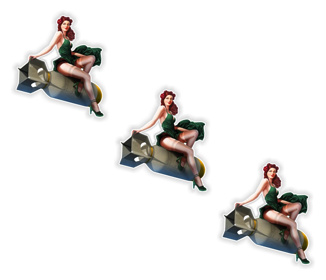 Pin Up Girl 3x Stickers Vintage Sexy 07 4 5x5cm 1 7 X Etsy