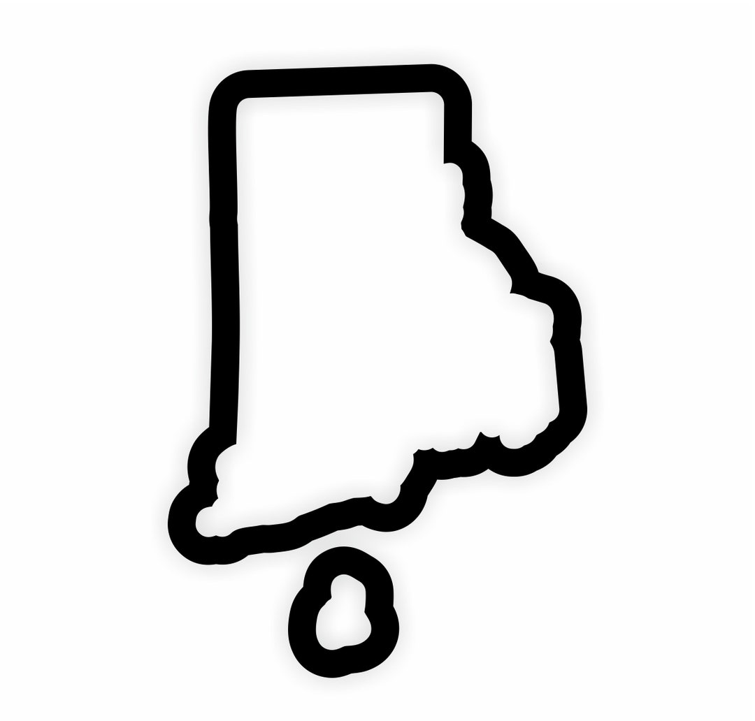 Rhode Island Map Flag Outline Sticker for Laptop Book Fridge Guitar ...