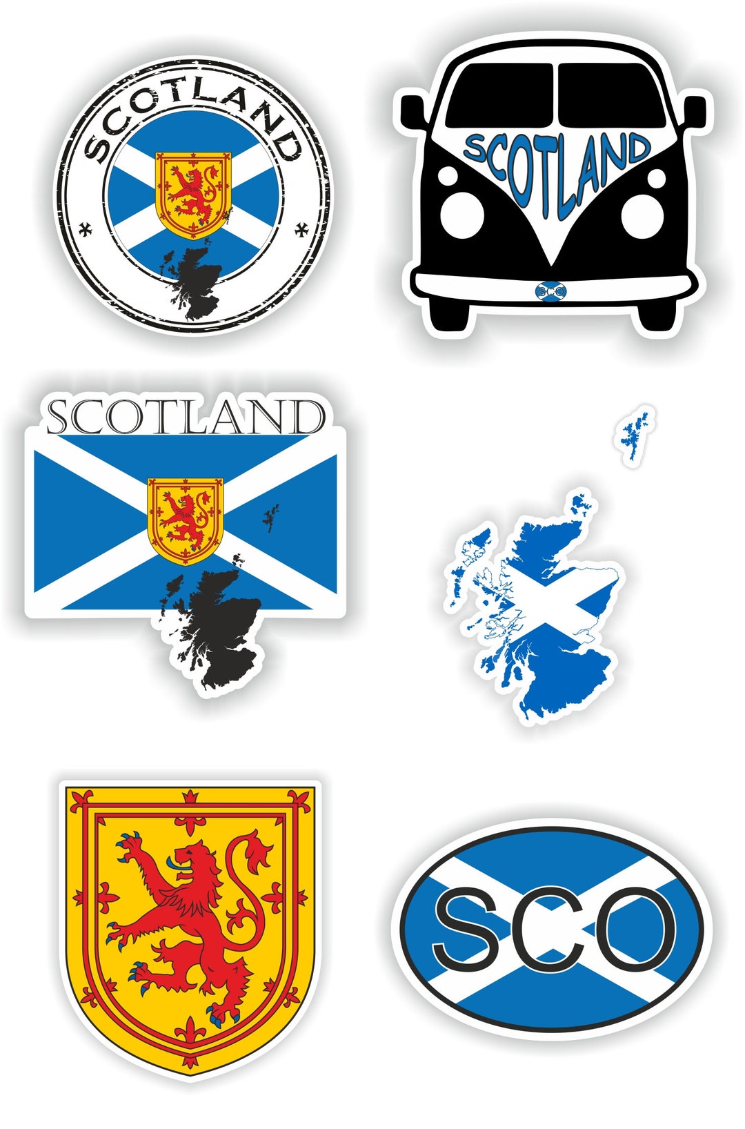 Scotland Set Of Stickers For Laptop Book Water Bottle Fridge Guitar