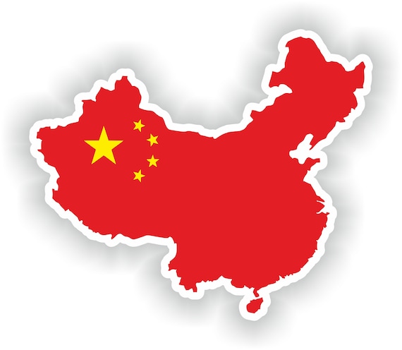 China Map Flag Silhouette Sticker for Laptop Book Fridge | Etsy