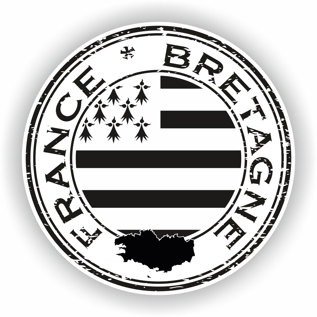 France Bretagne Seal Sticker Round Flag for Laptop Book Fridge Guitar ...