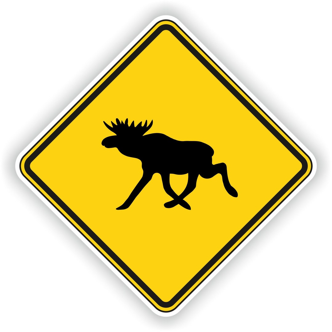 Moose Warning Sticker for Bumper Car Laptop Book Fridge Guitar ...