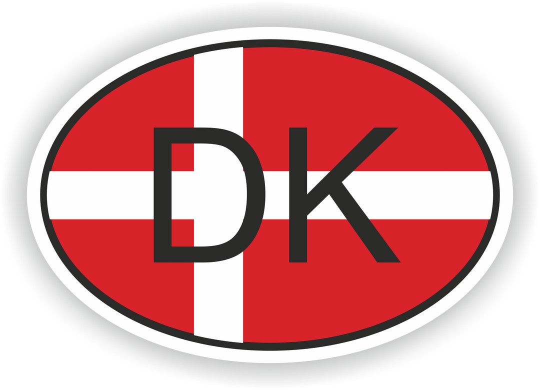 DENMARK Country Code Oval Sticker With Flag for Bumper Laptop - Etsy