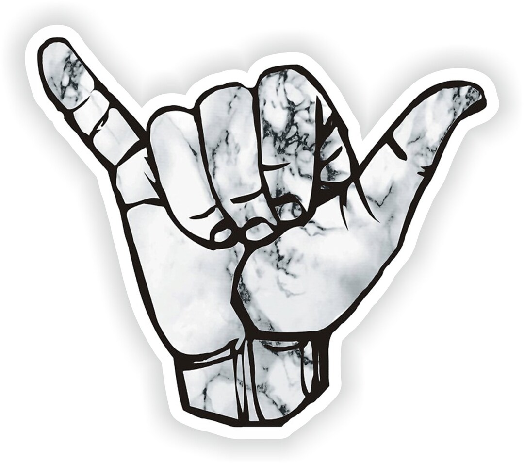 Shaka Hand Sticker for Laptop Book Fridge Guitar Motorcycle Helmet ...