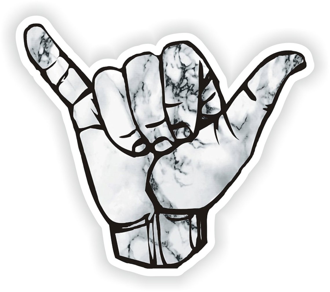 Shaka Hand Sticker for Laptop Book Fridge Guitar Motorcycle Helmet ...