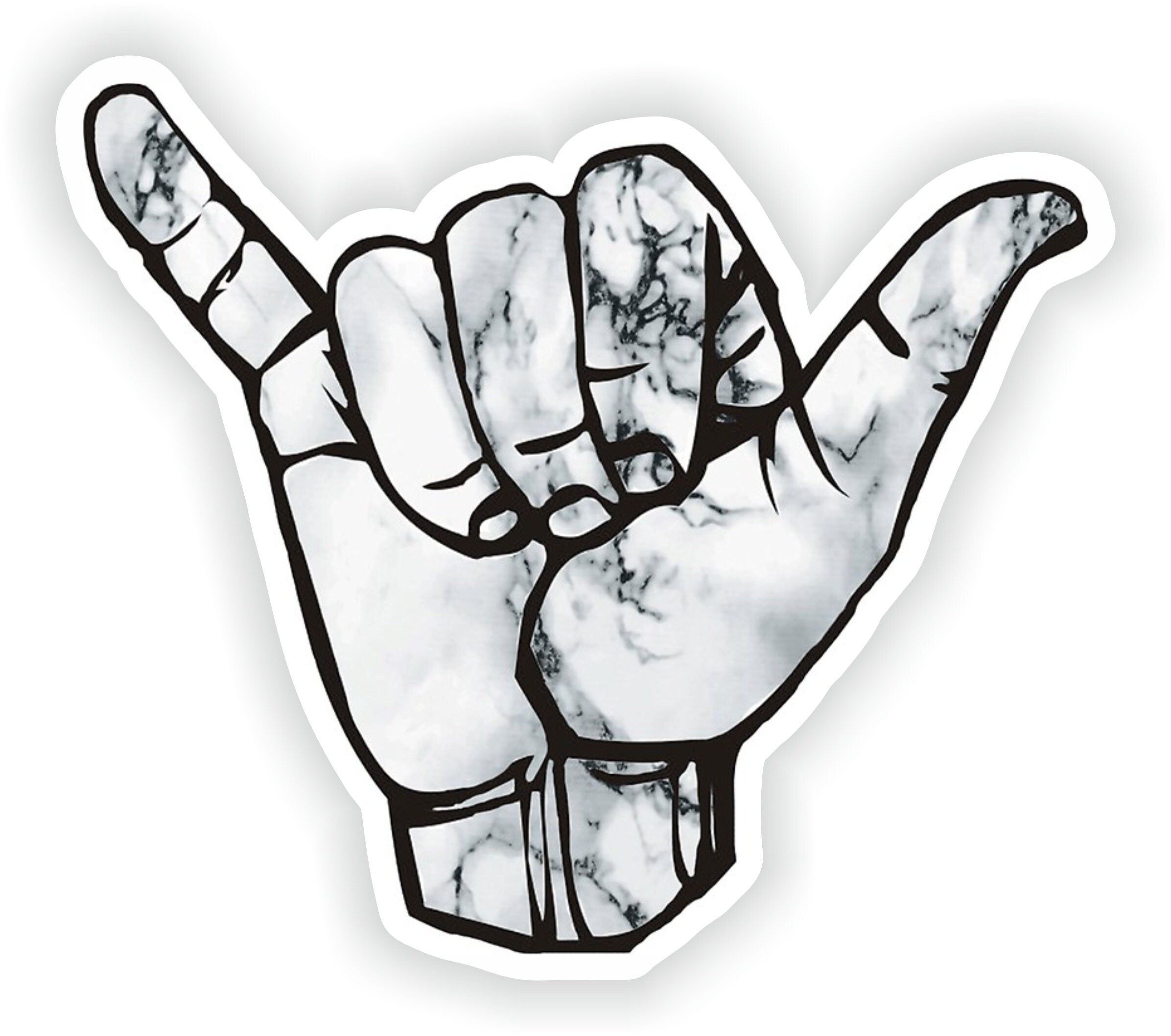 Shaka Hand Sticker for Laptop Book Fridge Guitar Motorcycle Helmet ...