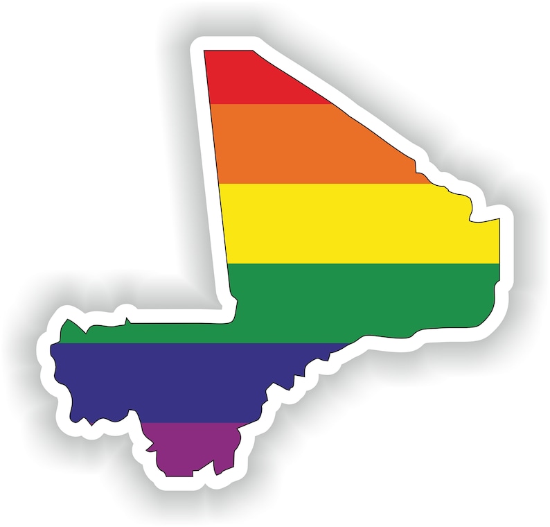Mali Gay Rainbow Map Flag Sticker For Laptop Book Fridge Etsy