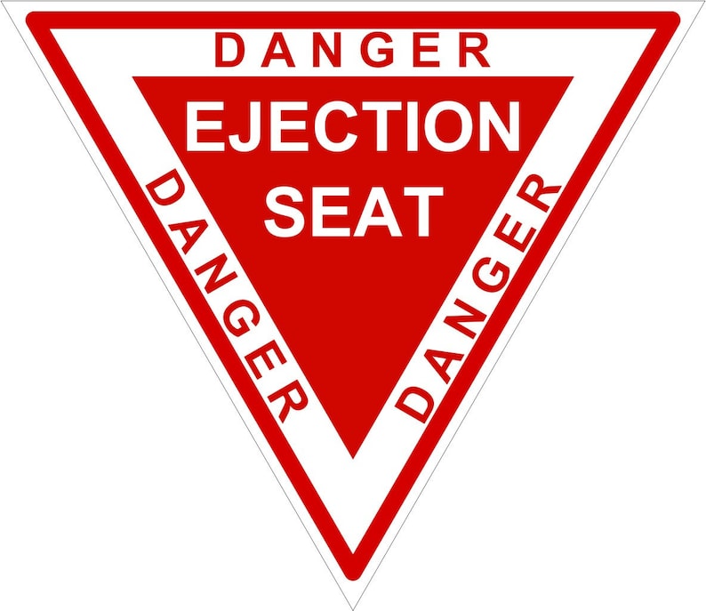 Eject Ejection Seat Danger Warning Sticker for Laptop Book Fridge ...