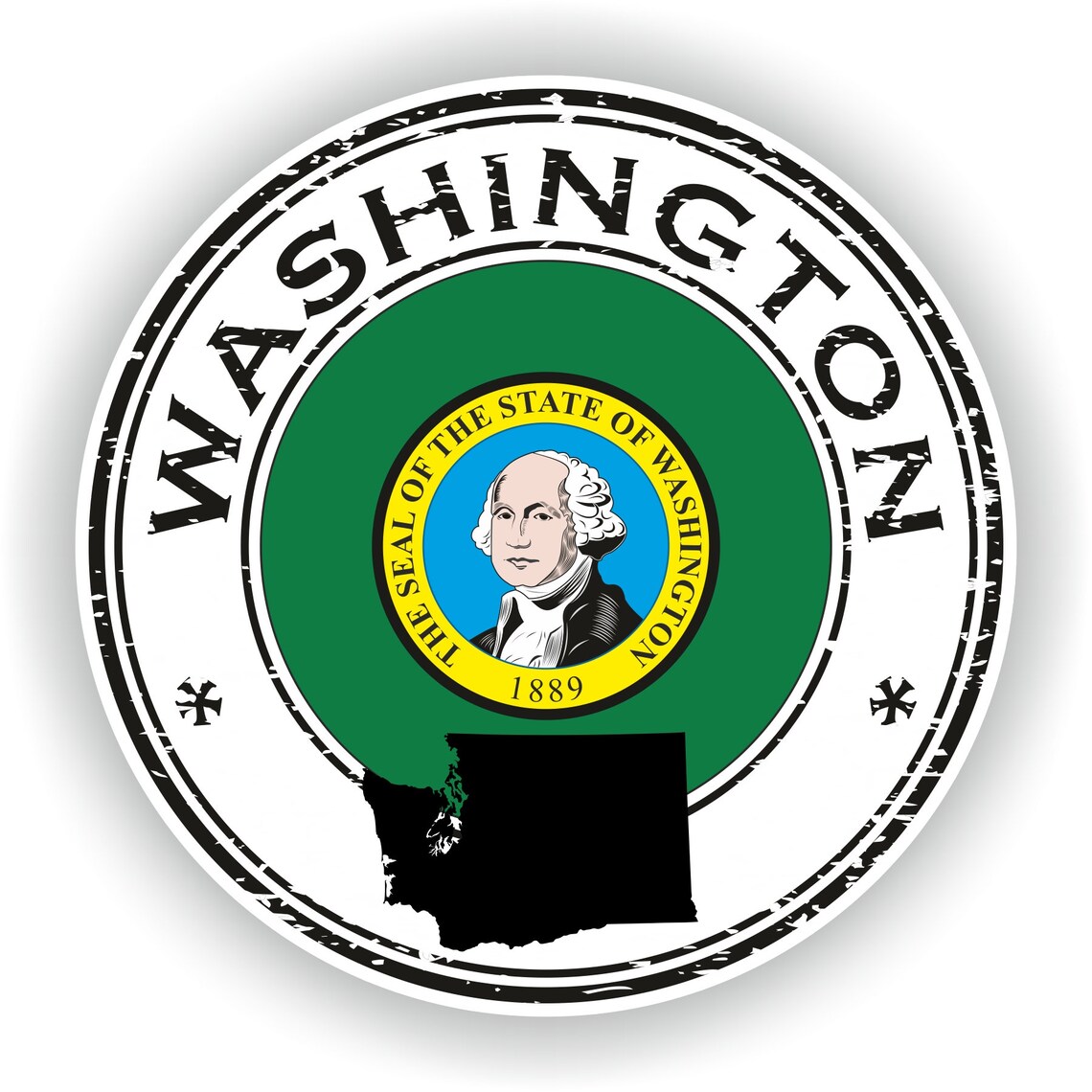 Washington Seal Round Flag - Digital File Download - Svg, Png, Eps, Jpg ...