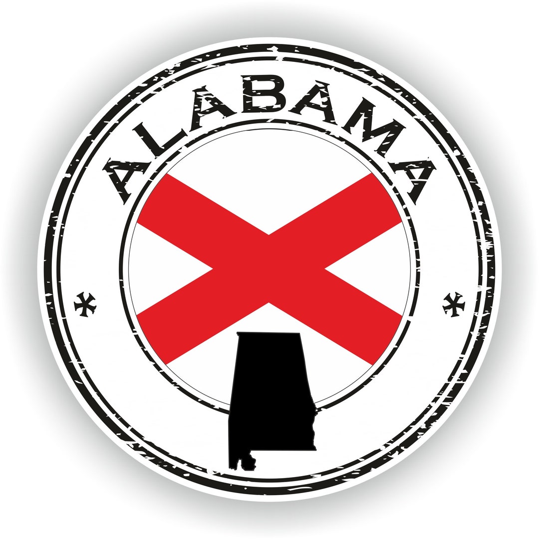 Alabama Seal Sticker Round Flag for Laptop Book Fridge Guitar ...