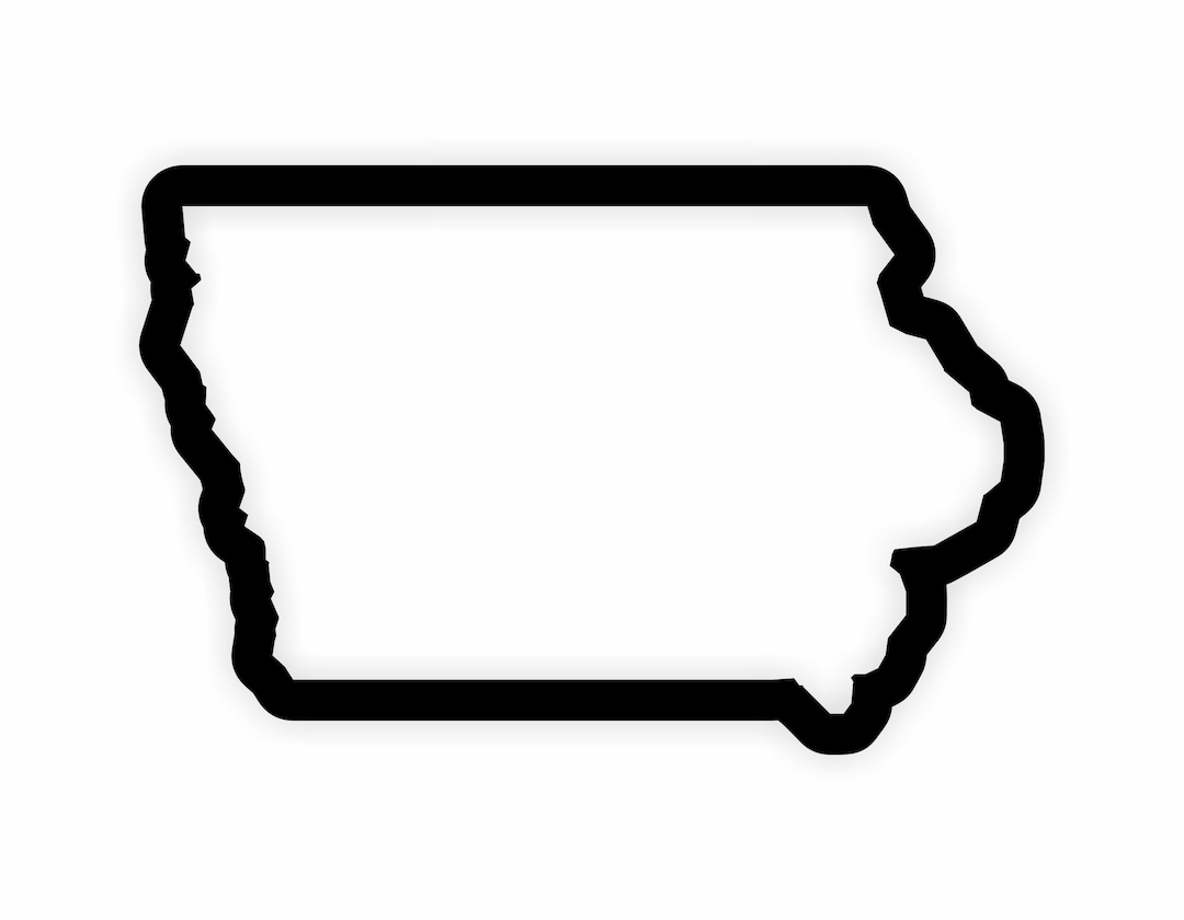 Iowa Map Flag Outline Sticker for Laptop Book Fridge Guitar Motorcycle ...