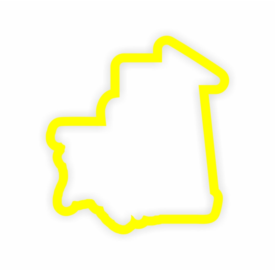 Mauritania Map Flag Outline Sticker for Laptop Book Fridge Guitar ...