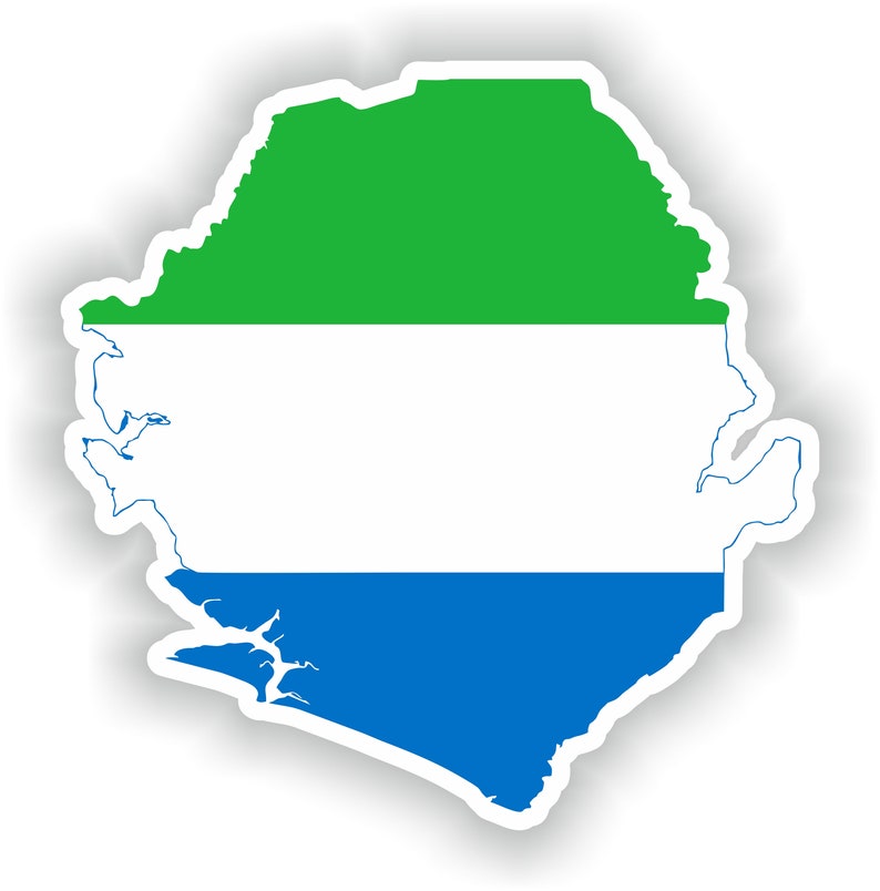 Sierra Leone Map Sticker Flag For Laptop Book Fridge Guitar Etsy