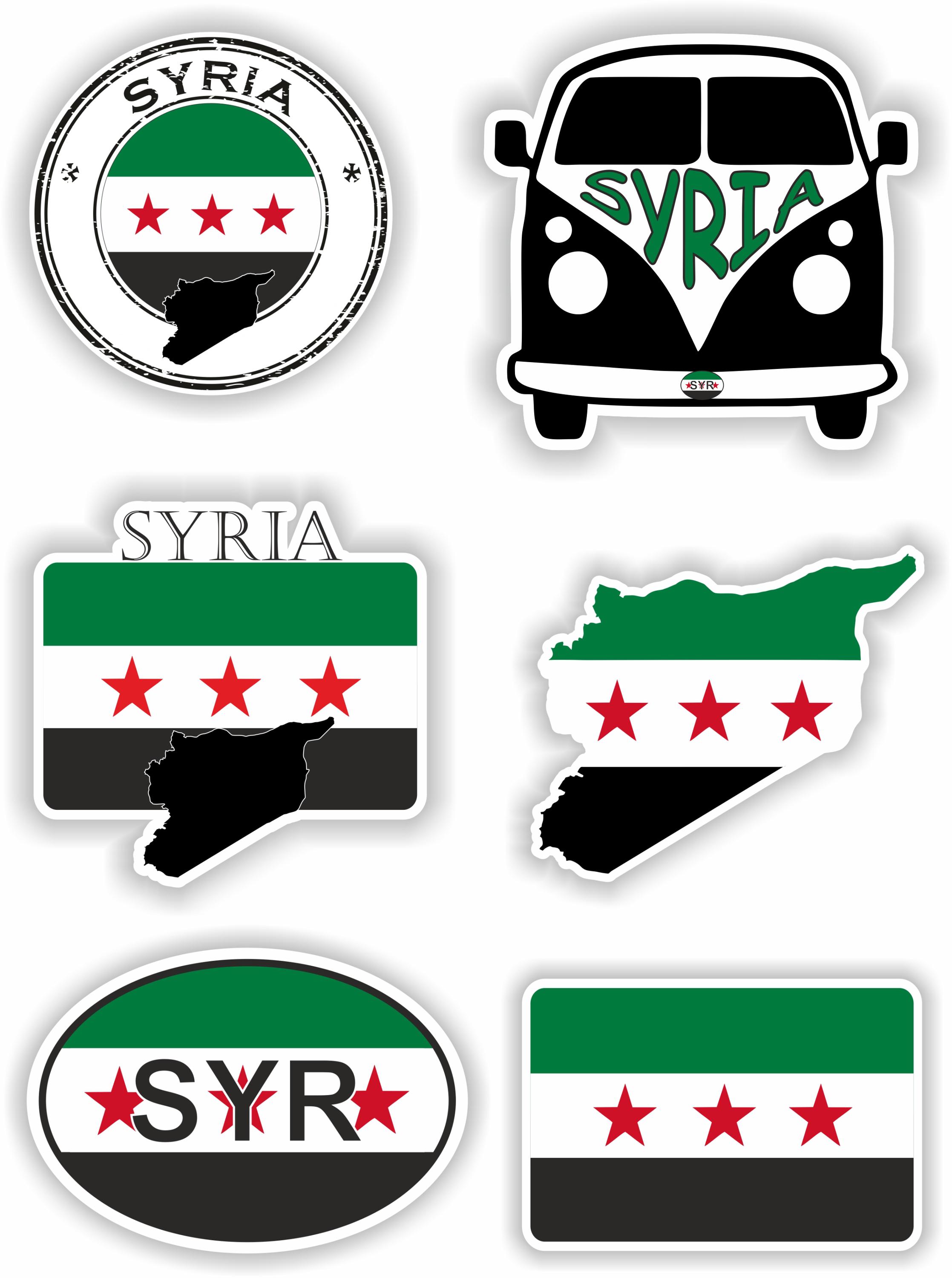Syria Set of Stickers New Flag for Laptop Book Water Bottle Fridge ...