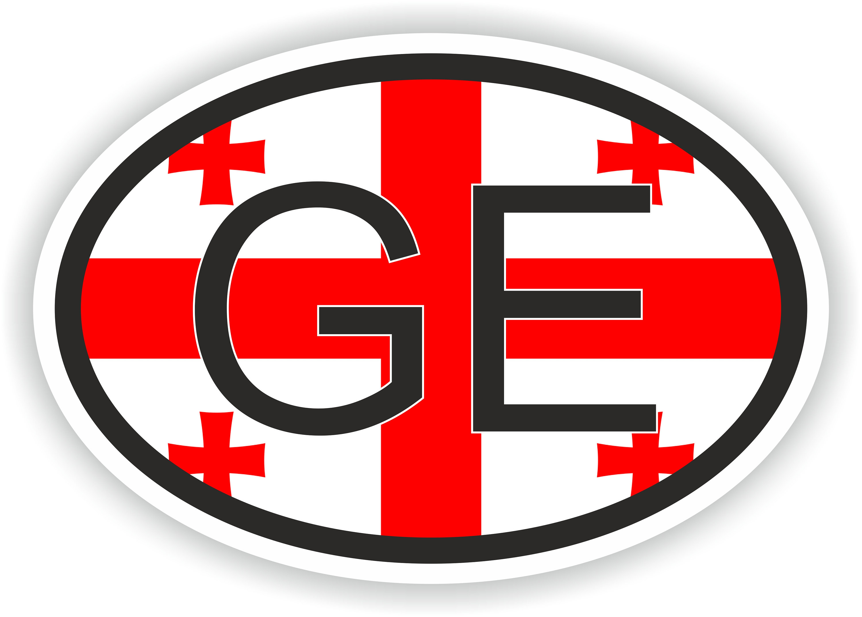 Georgia Europe Country Code Oval Sticker With Flag for Bumper Laptop ...