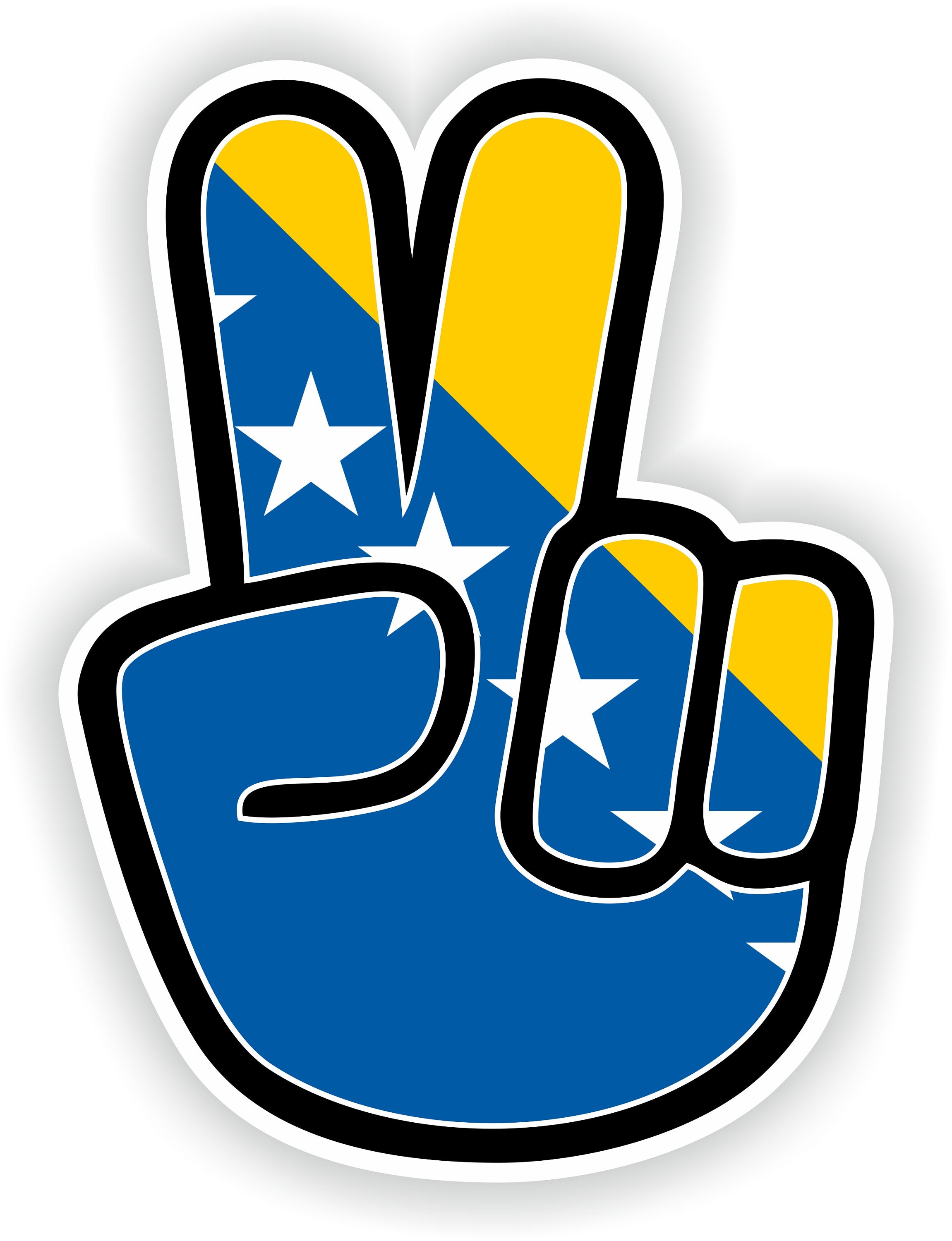 Bosnia Hand Sticker Peace Victory for Laptop Book Fridge Guitar ...