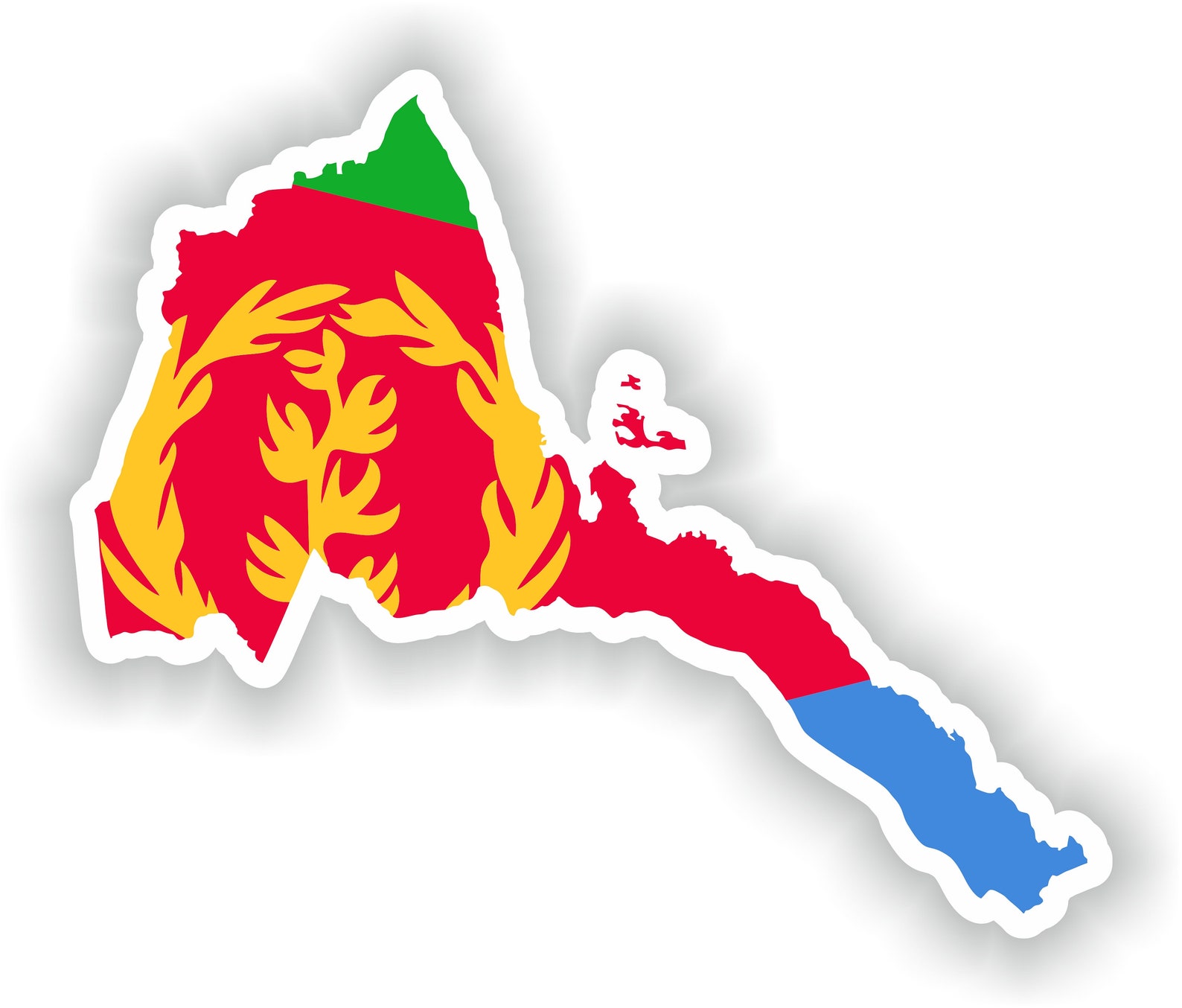 Eritrea Map Sticker Flag For Laptop Book Fridge Guitar Etsy