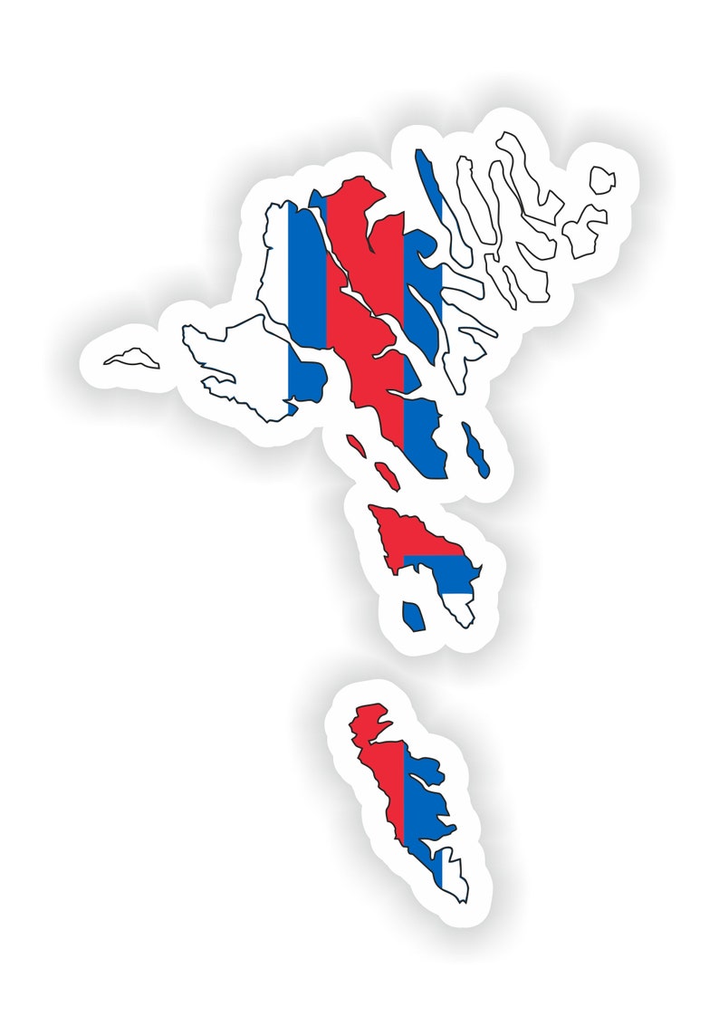 Faroe Islands Map Flag Silhouette Sticker For Laptop Book Fridge Guitar