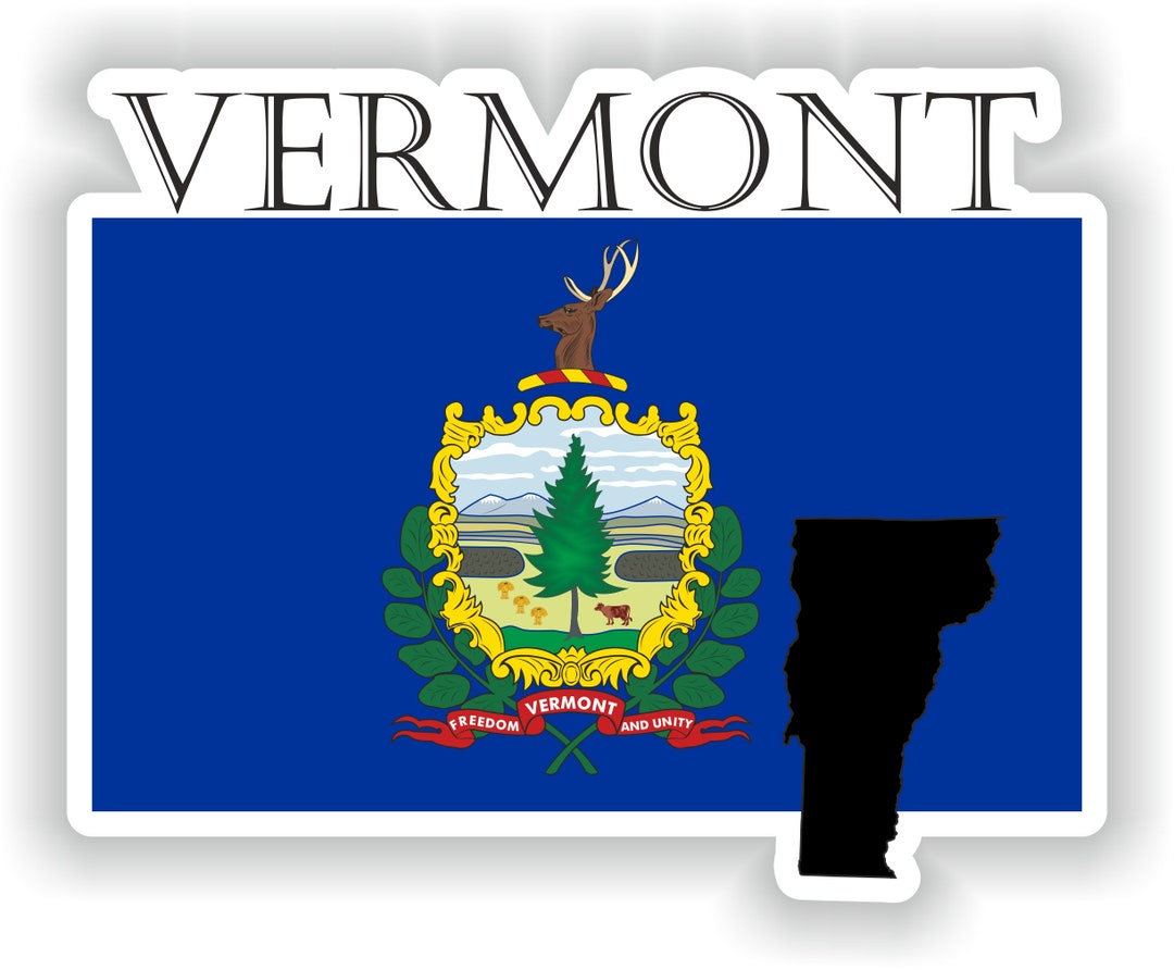 Vermont Sticker Flag MF for Laptop Book Fridge Guitar Motorcycle Helmet ...