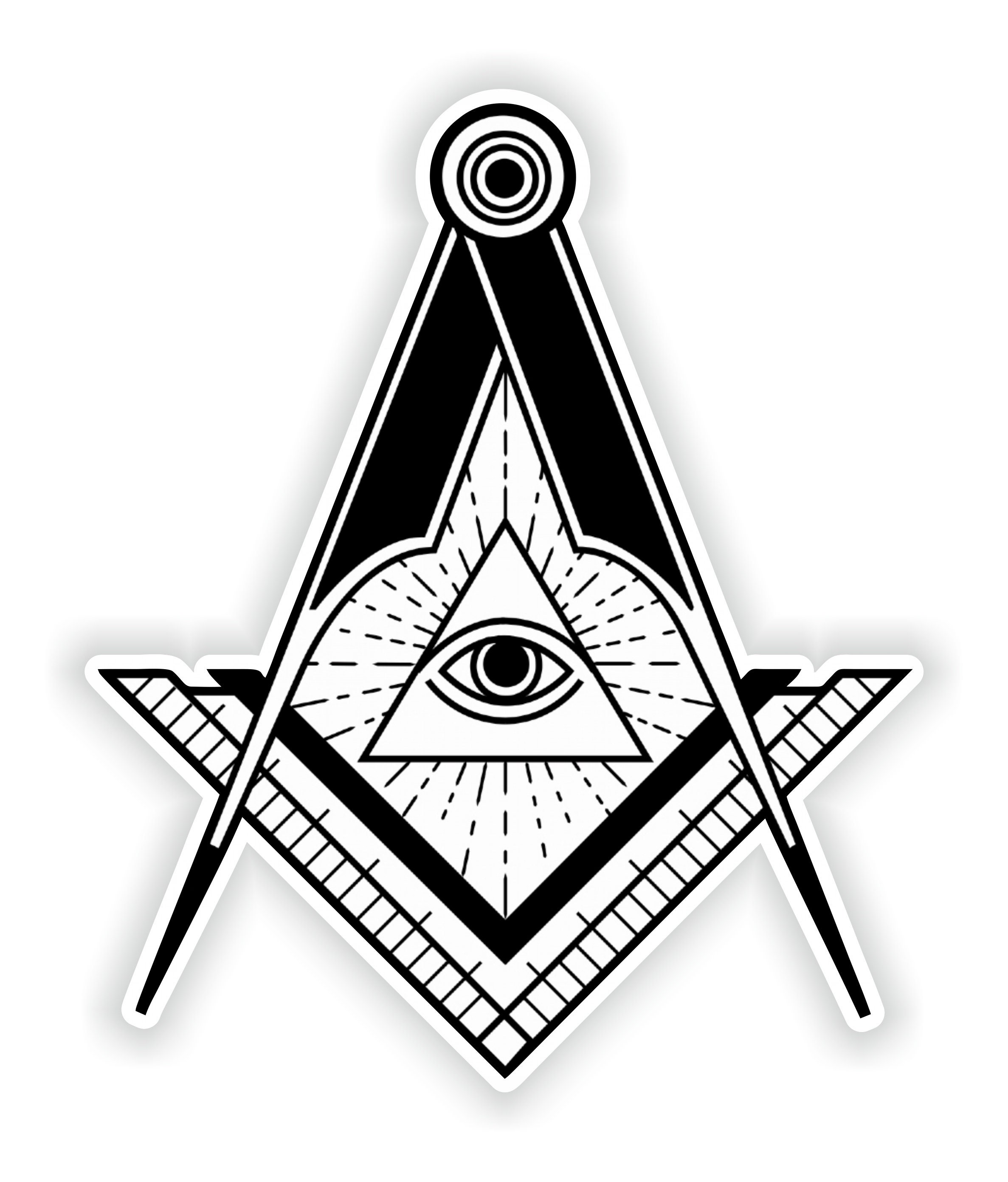Masonic Emblem 03 Freemasonry Sticker for Laptop Book Fridge Guitar ...