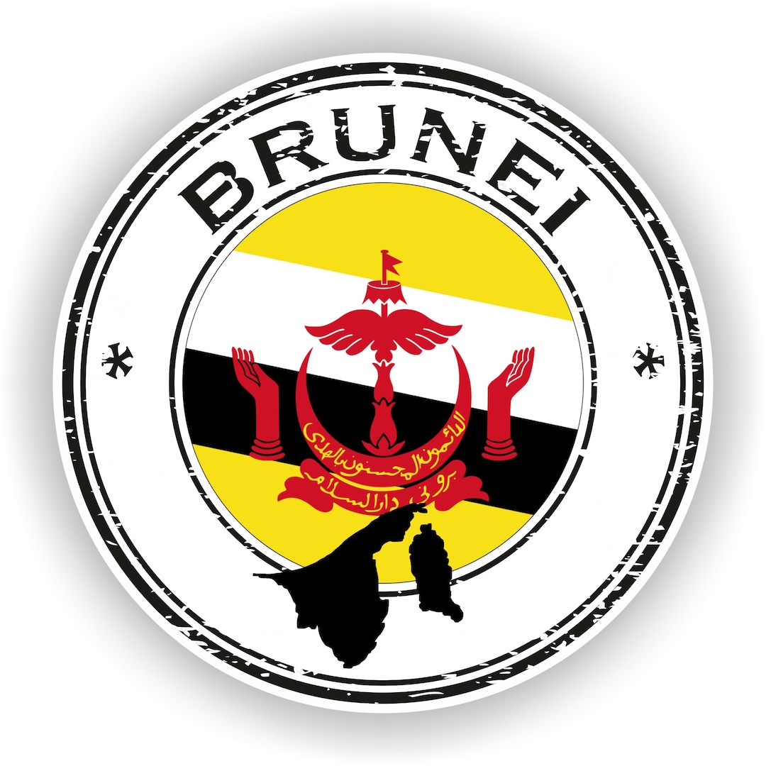 Brunei Seal Sticker Round Flag for Laptop Book Fridge Guitar Motorcycle ...