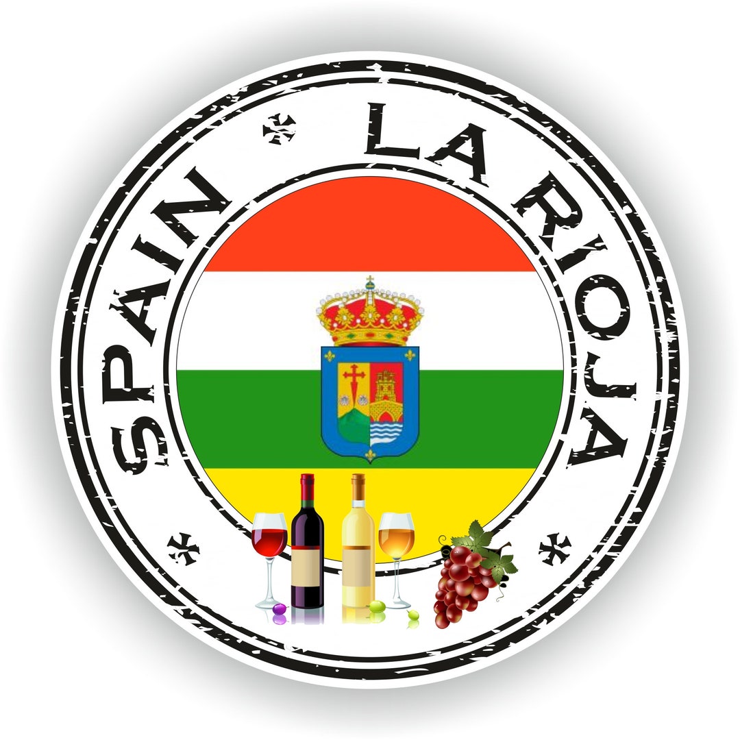 Spain La Rioja Seal Sticker Round Flag for Laptop Book Fridge Guitar ...