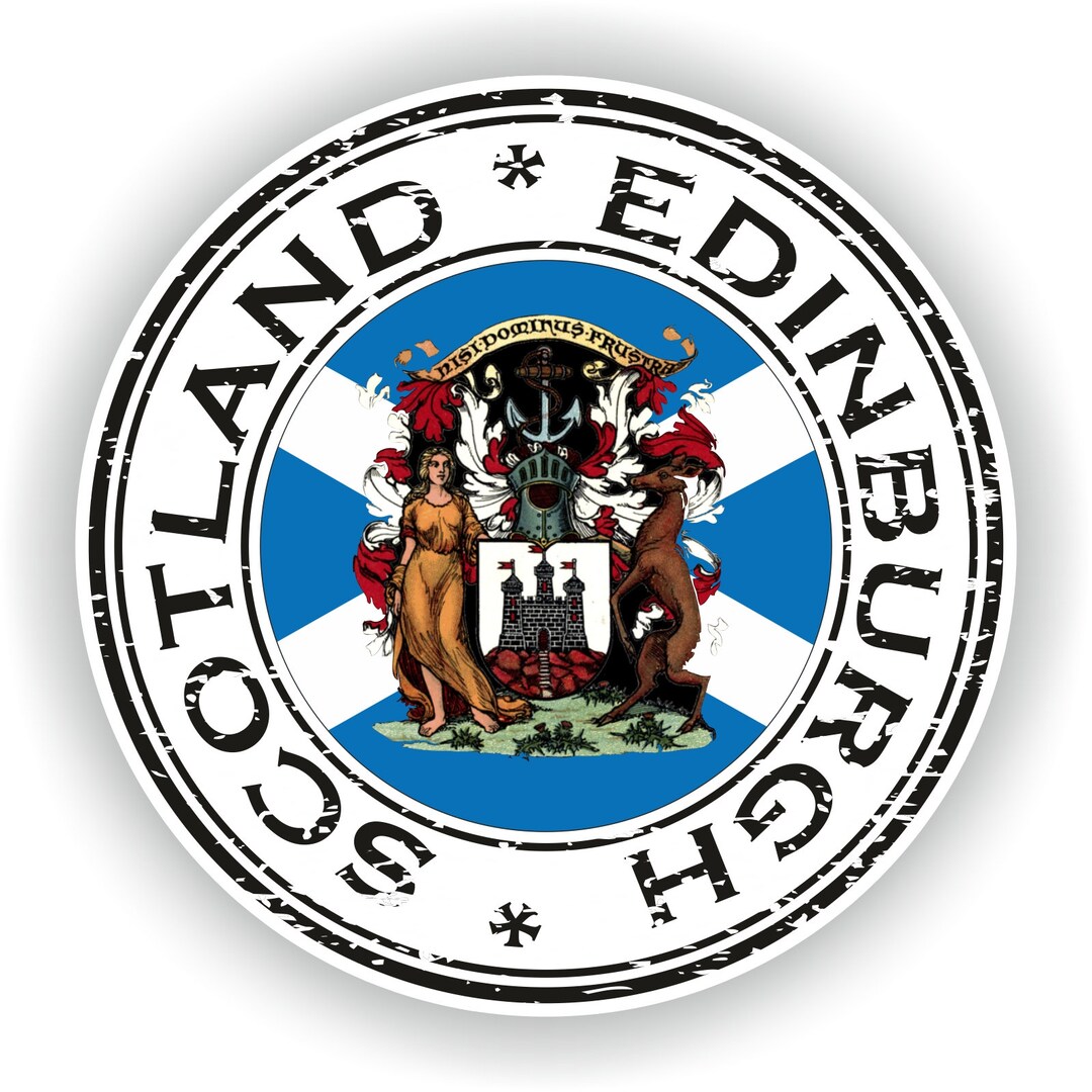 Scotland Edinburgh #03 Seal Sticker Round Flag for Laptop Book Fridge ...