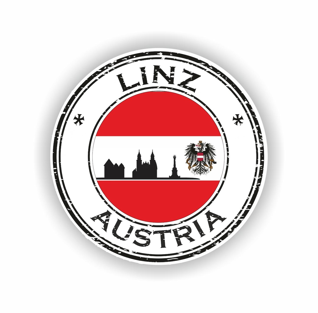 Linz Austria Seal Sticker Round Flag for Laptop Book Fridge Guitar ...