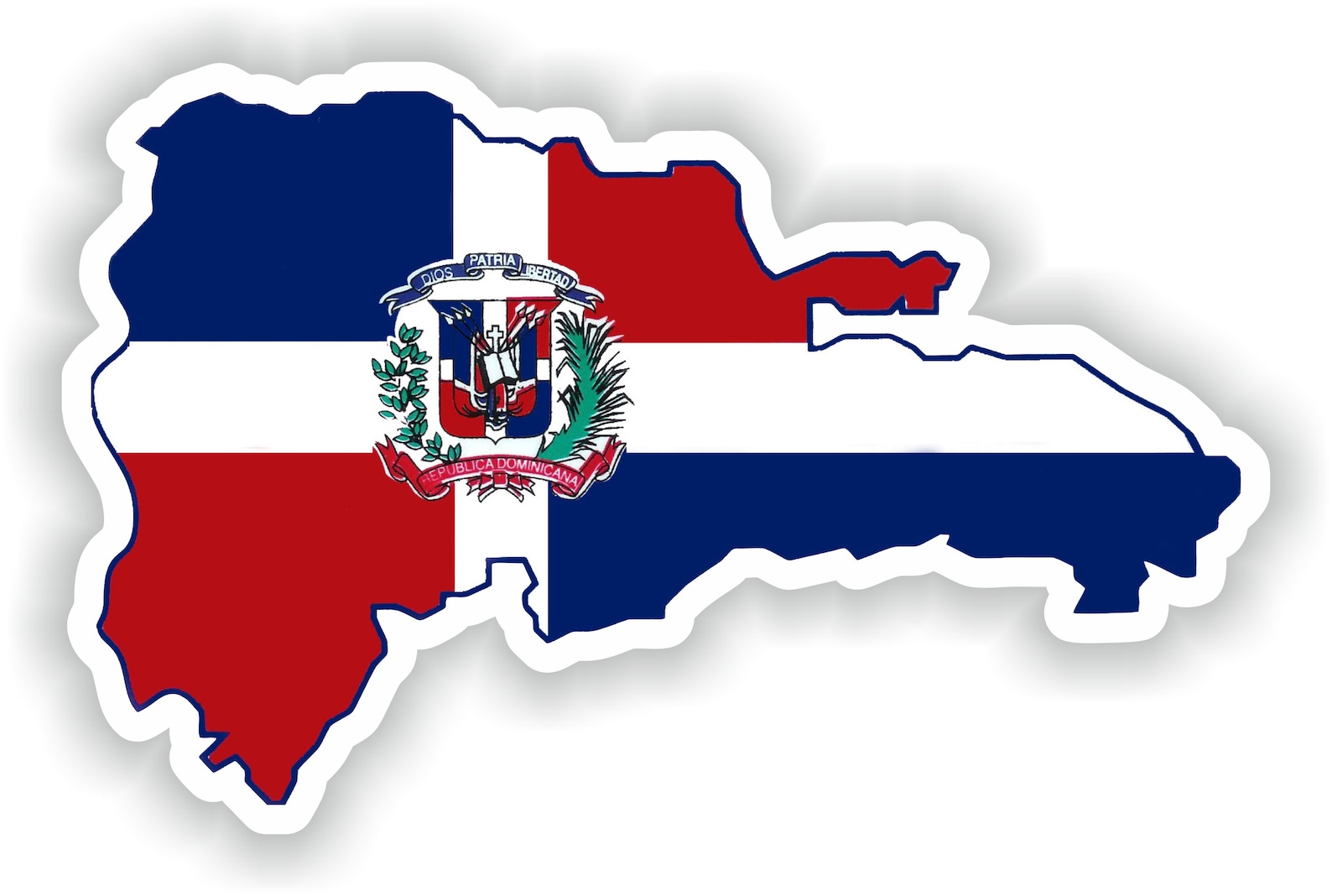 Pegatina de mapa de República Dominicana, bandera para ordenador ...