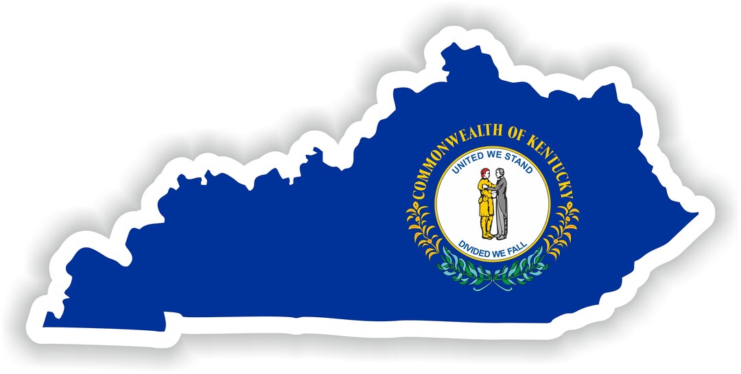 Kentucky Map Sticker Flag for Laptop Book Fridge Guitar Motorcycle ...