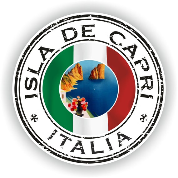 Italy Capri Seal Sticker Round Flag for Laptop Book Fridge | Etsy