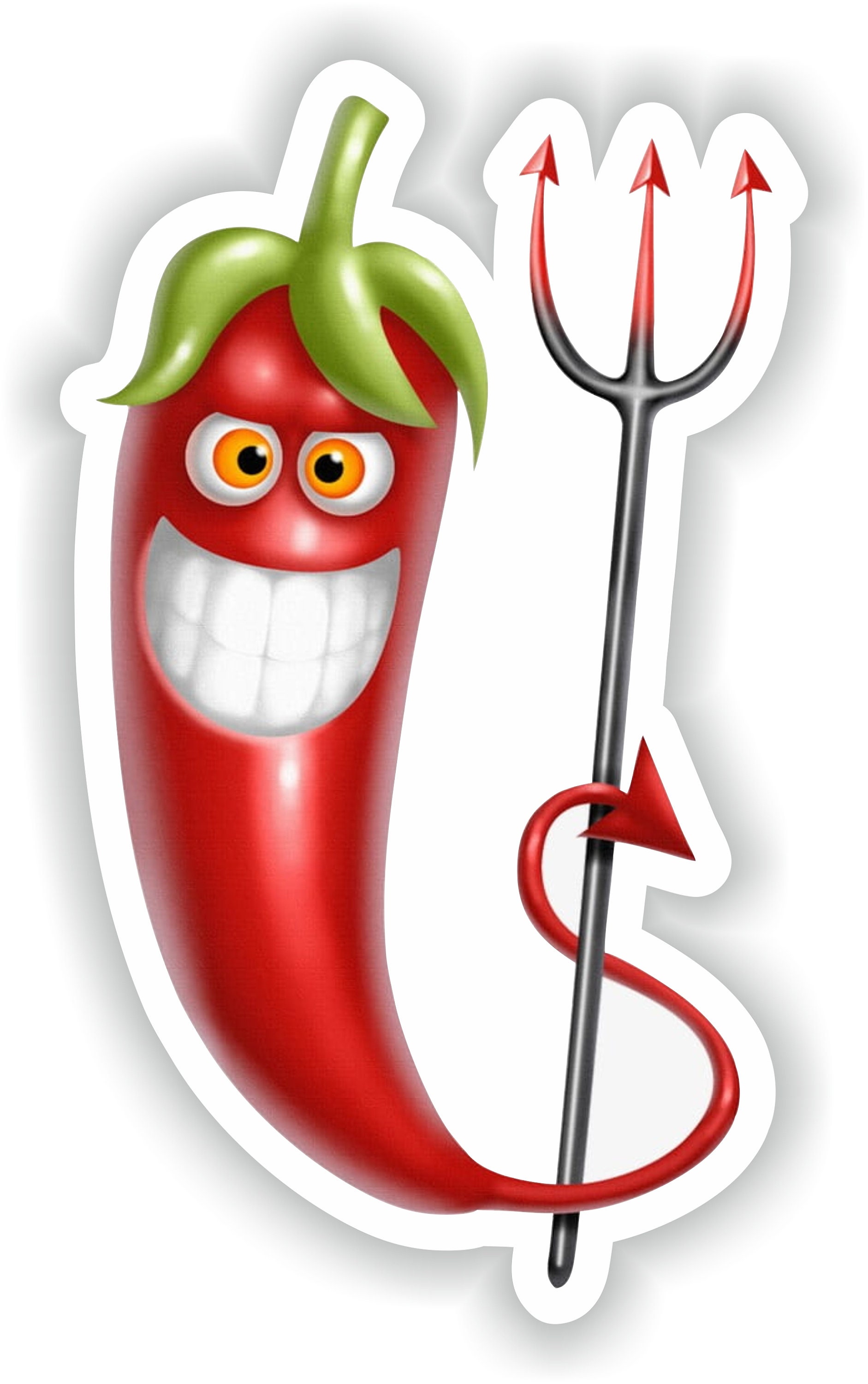 Red Devil Chilli Pepper Fruit Sticker for Laptop Book Fridge Guitar ...