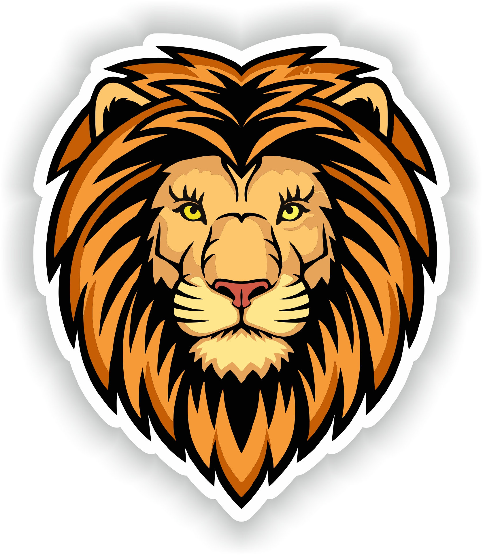 Lion Sticker for Laptop Book Fridge Guitar Motorcycle Helmet Toolbox ...