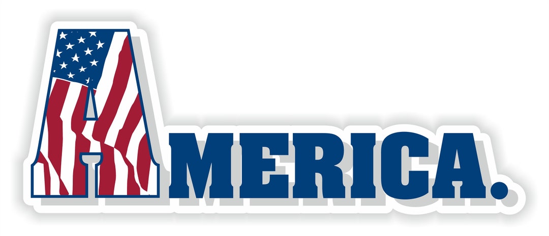 USA America Letters Flag Sticker for Bumper Car Van Truck Motorcycle ...