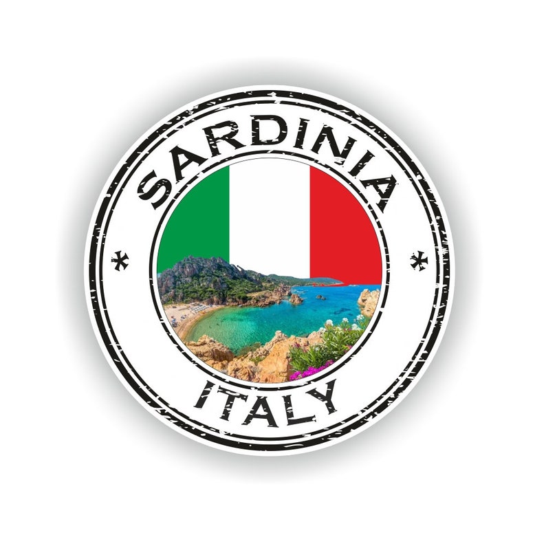Sardinia Italy Seal Sticker Round Flag for Laptop Book Fridge Guitar ...