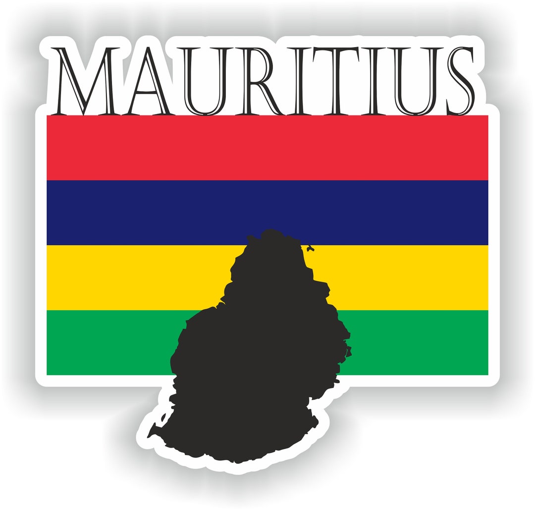 Mauritius Sticker Flag MF for Laptop Book Fridge Guitar Motorcycle ...