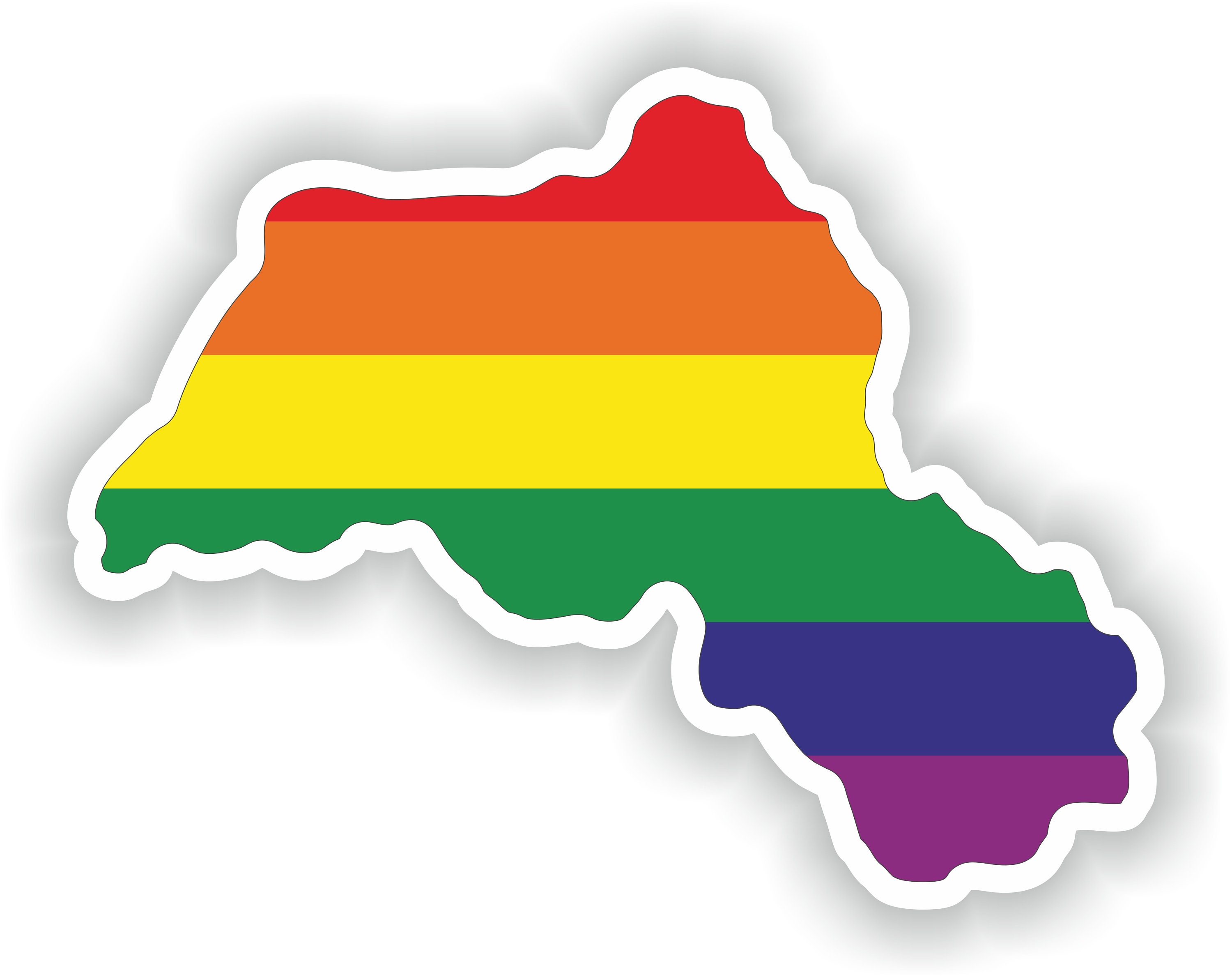 Kurdistan Gay Rainbow Map Flag Sticker for Laptop Book Fridge Guitar ...