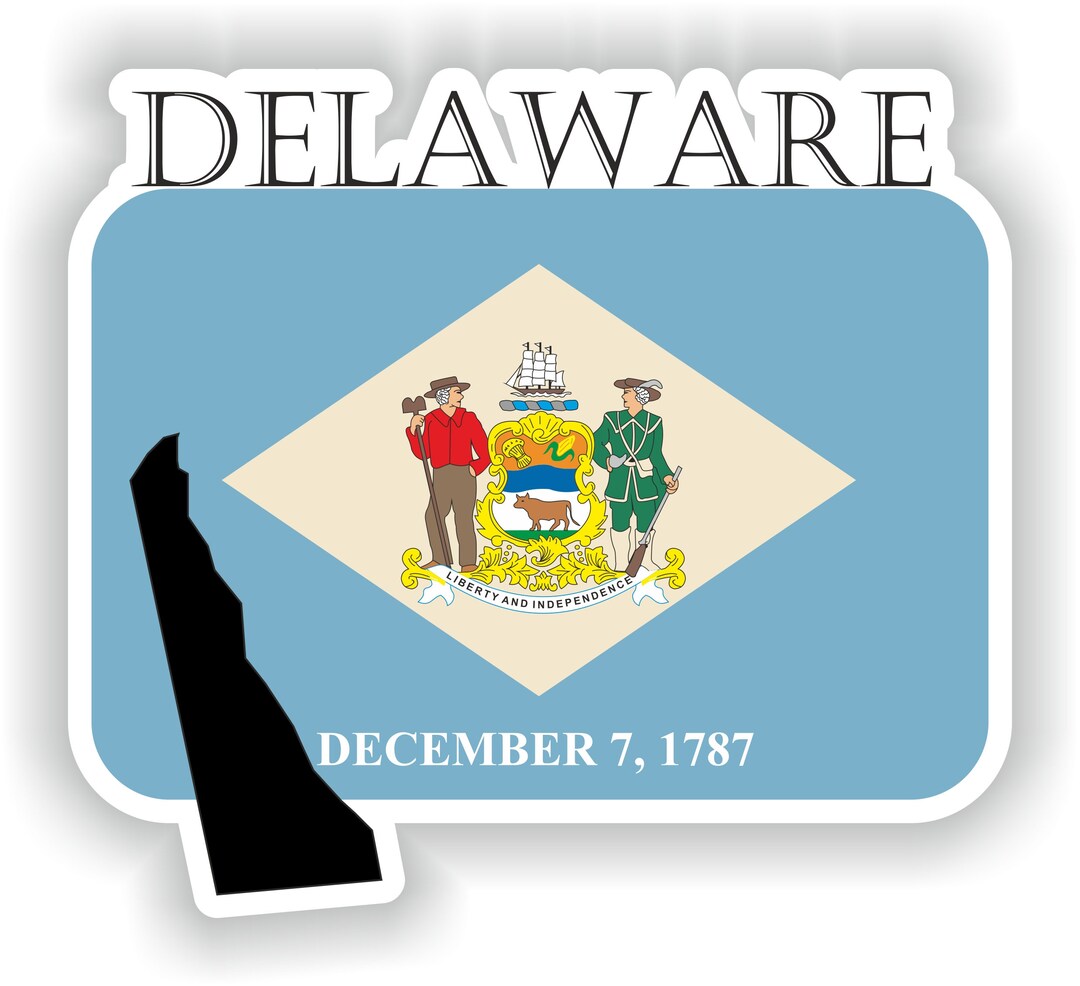 Delaware Sticker Flag MF for Laptop Book Fridge Guitar Motorcycle ...