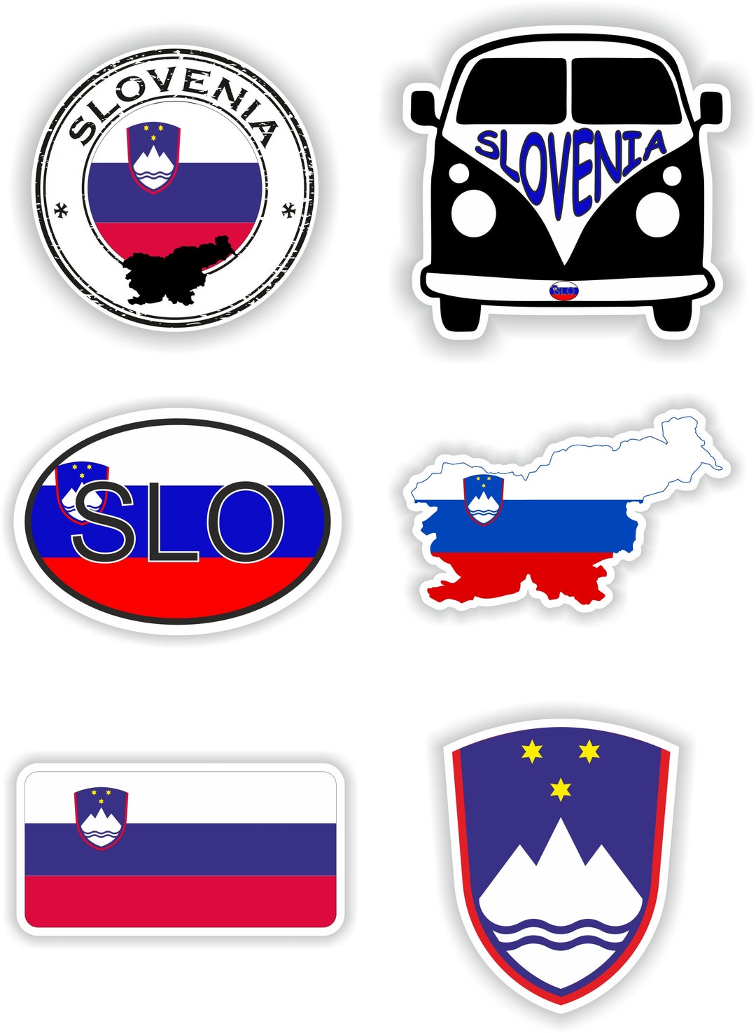 Slovenia Set of Stickers for Laptop Book Water Bottle Fridge Guitar ...