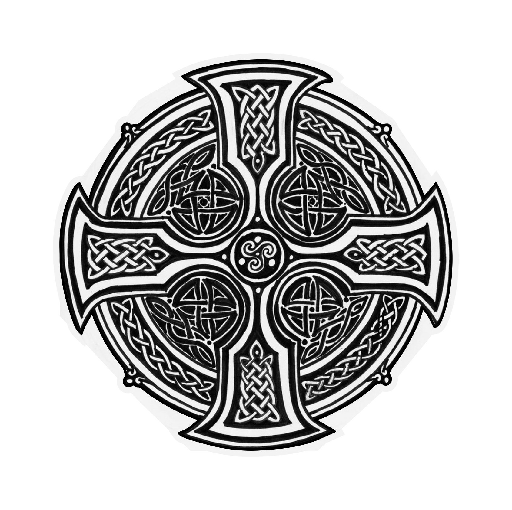 Celtic Cross 03 Sticker for Laptop Book Fridge Guitar Motorcycle Helmet ...