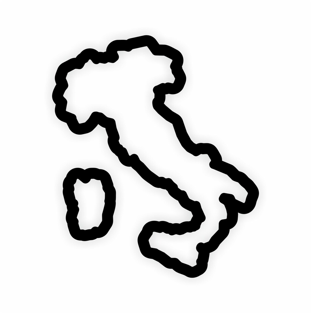 Italy Map Flag Outline Sticker For Laptop Book Fridge Guitar Motorcycle