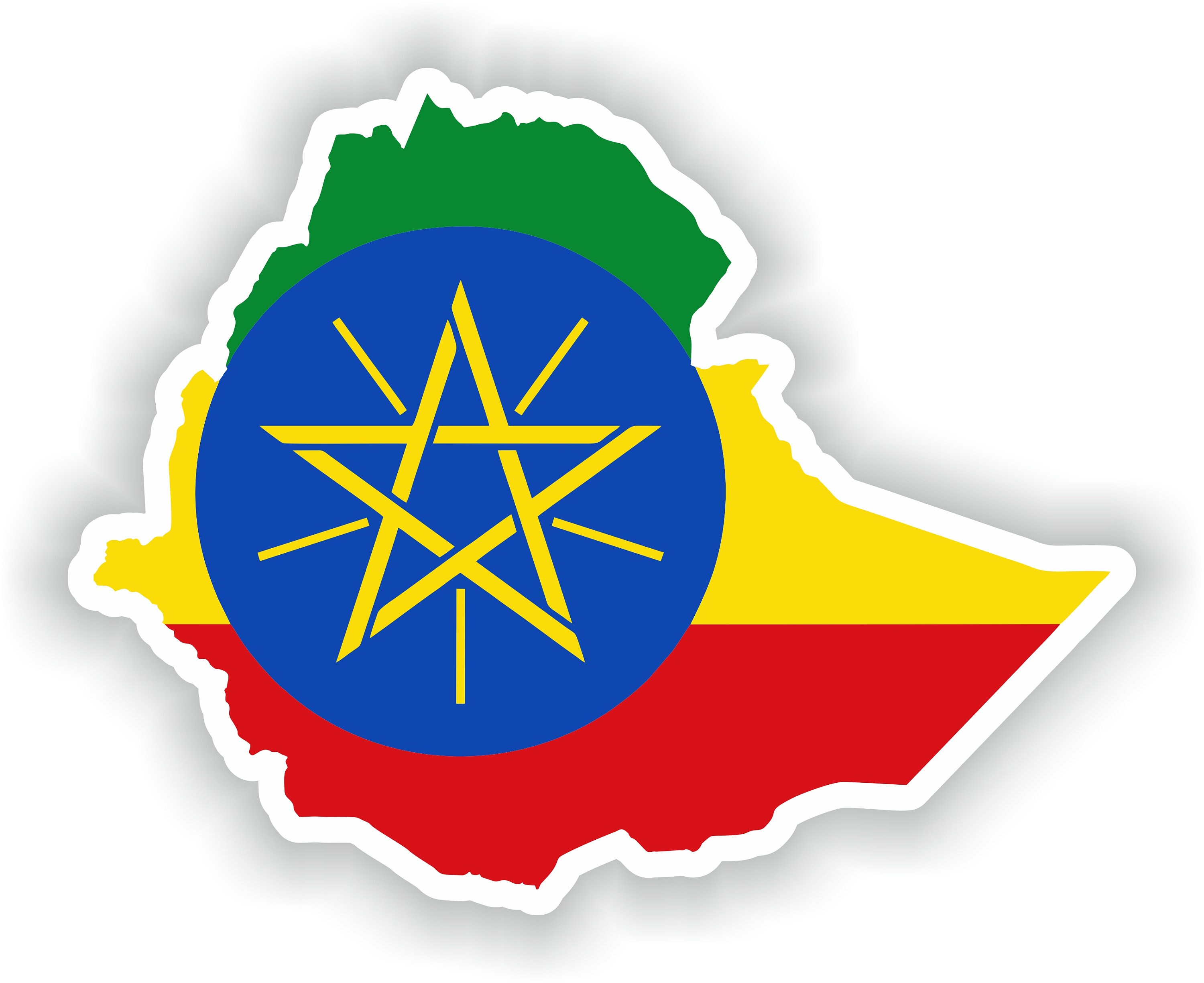 Ethiopia Map Sticker Flag For Laptop Book Fridge Guitar Etsy