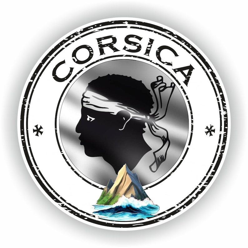 Corse Corsica 02 France Seal Sticker Round Flag for Laptop Book Fridge ...