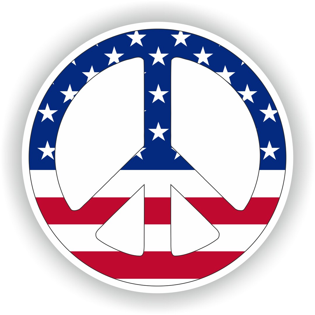 USA Peace Symbol Flag Sticker for Bumper Car Van Truck Motorcycle ...