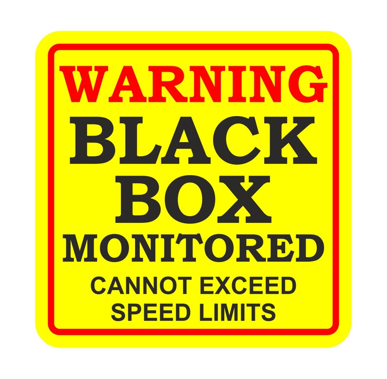 Black Box Monitored Warning Sticker for Bumper Car Truck Laptop Book ...