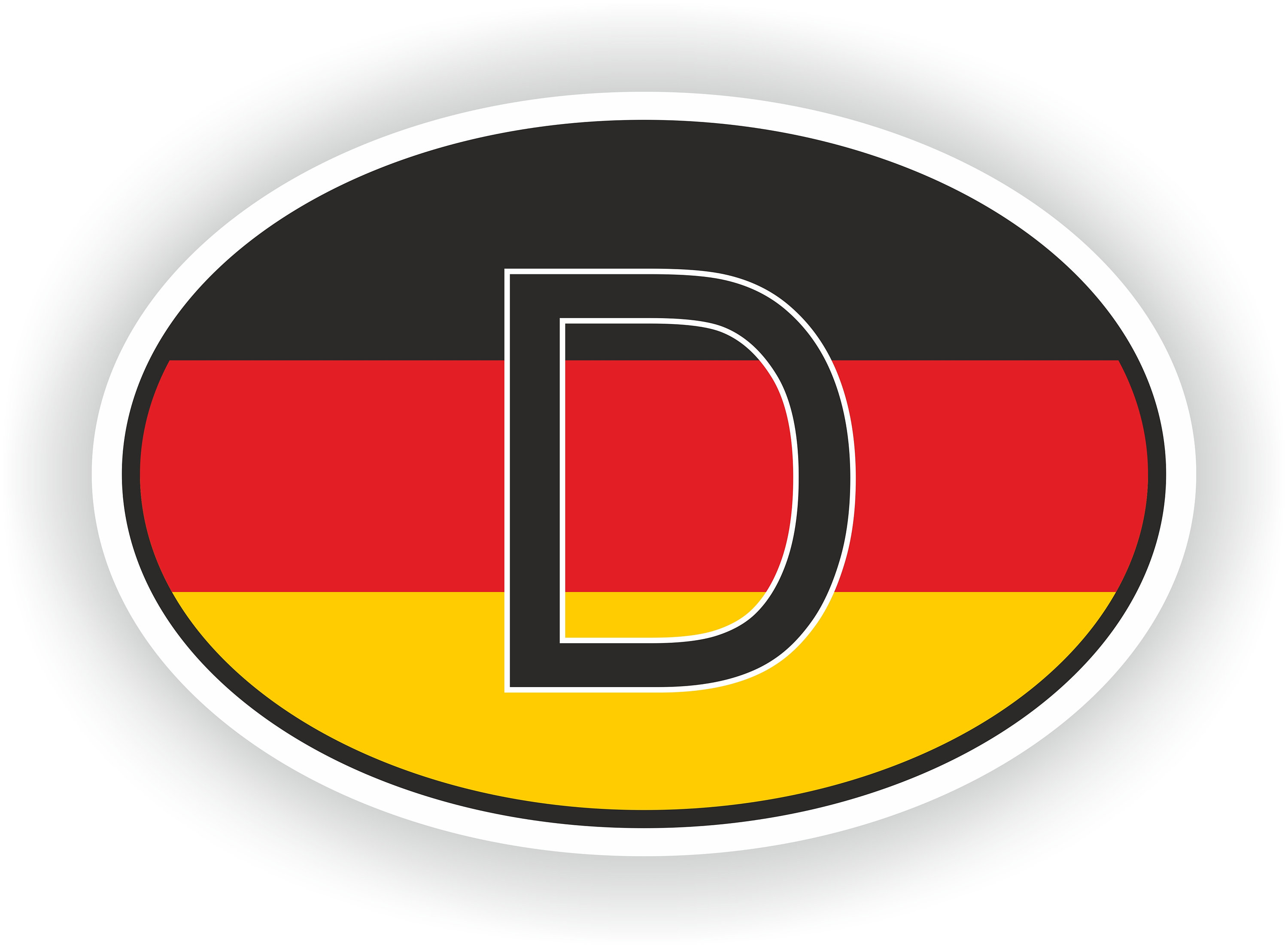 Germany Country Code Oval Sticker With Flag for Bumper Laptop Book ...